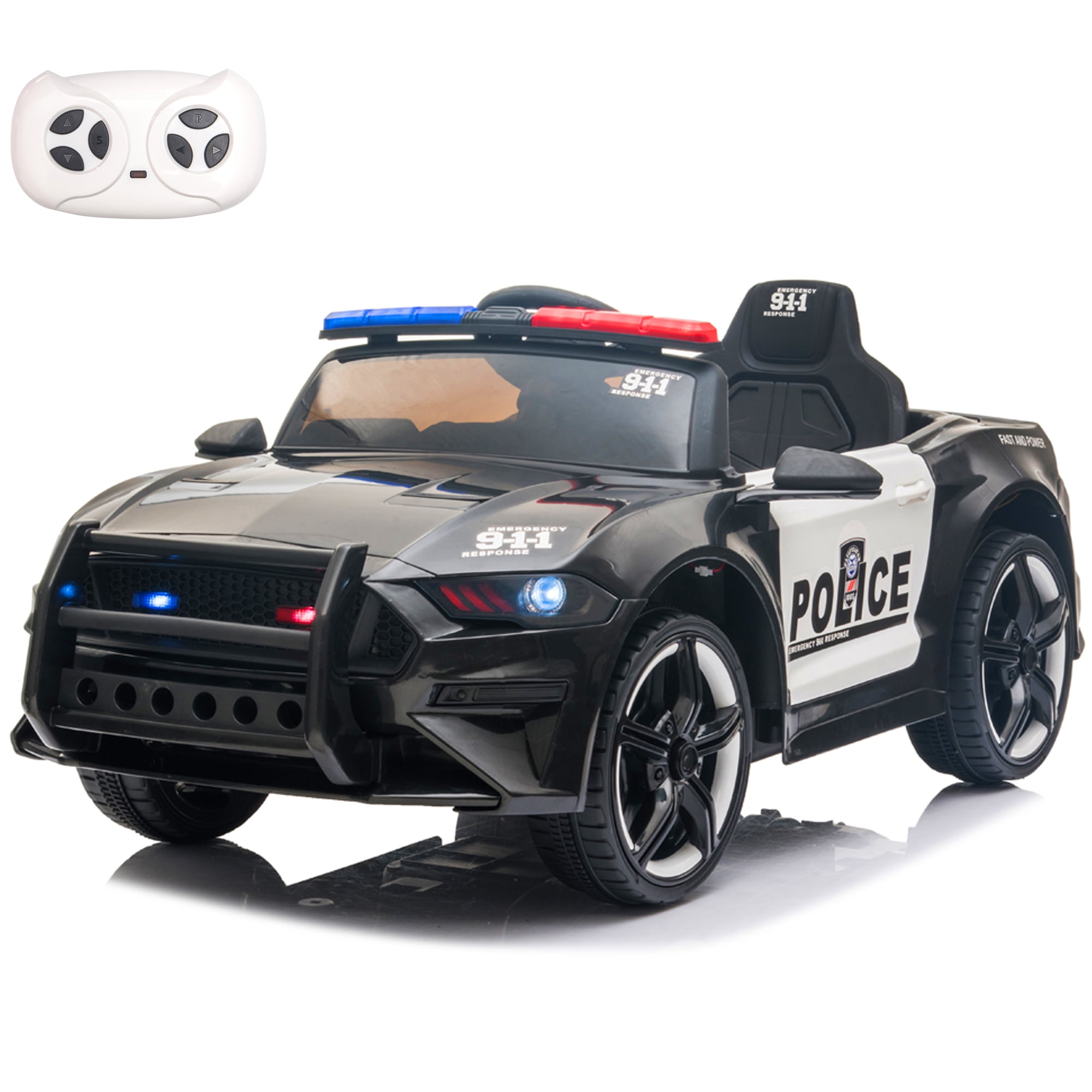 CASEMIOL Police Car Ride On, 12v Kids' Electric Vehicles with Remote ...