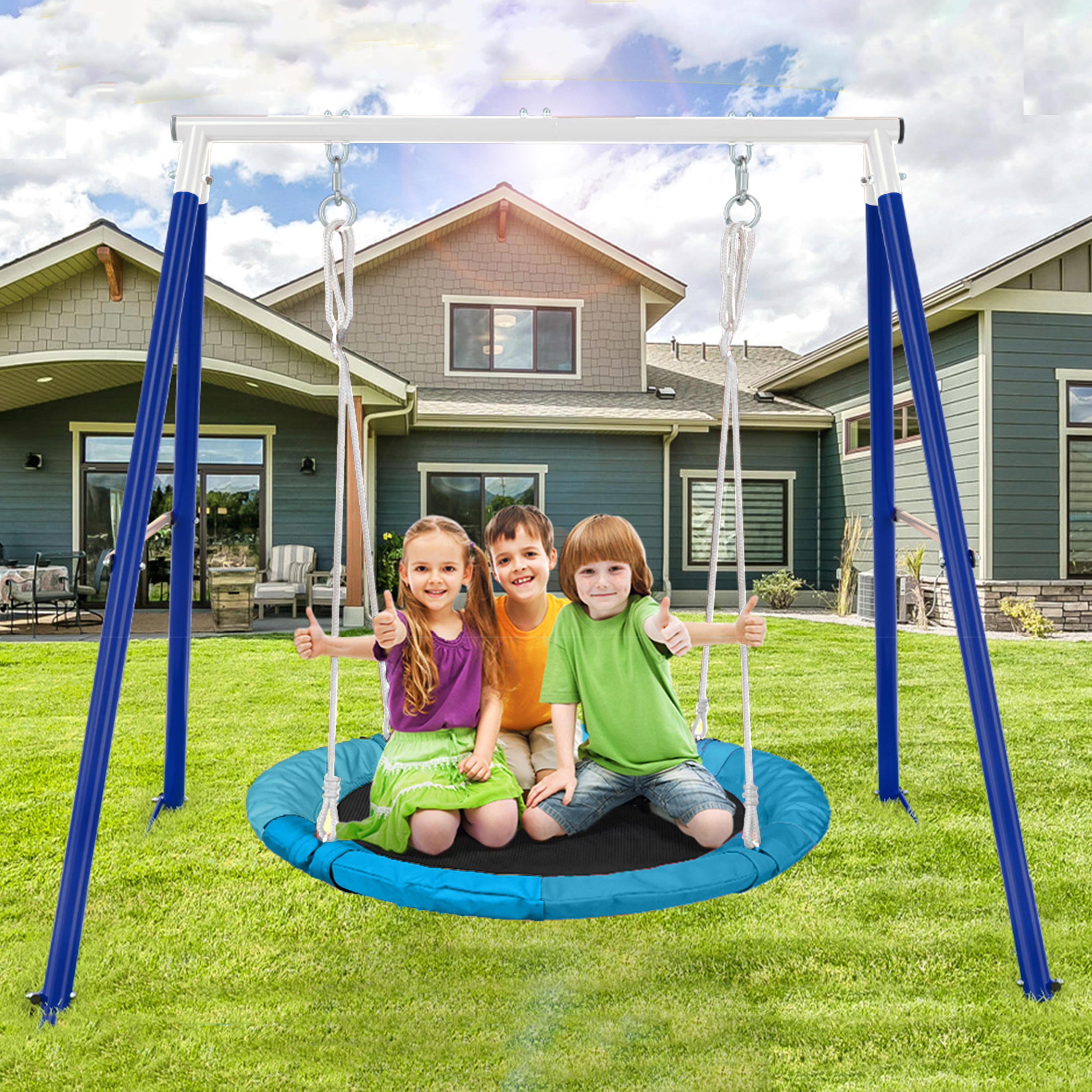 CASEMIOL Swing Set for Outside Clearance, Swing Set with Saucer for 1-3 ...