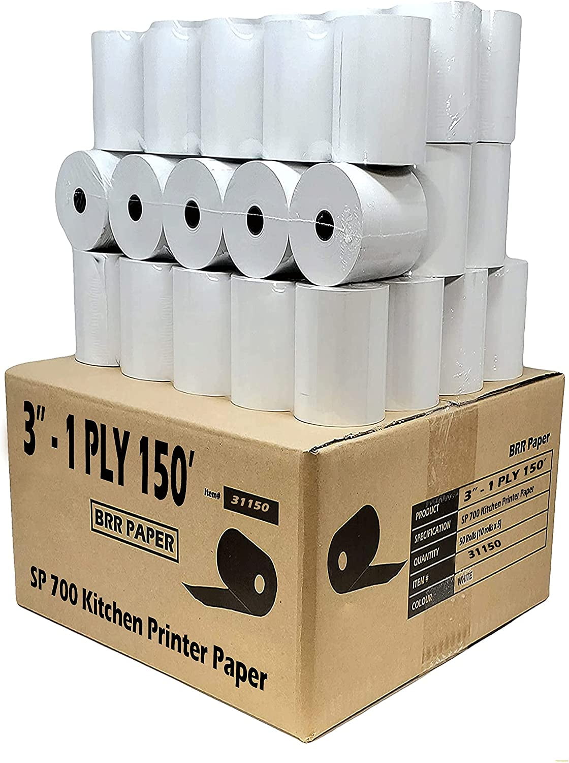 CASH REGISTER PAPER FOR STAR SP700 3" x 150' BOND (50 NON-THERMAL) POS ...
