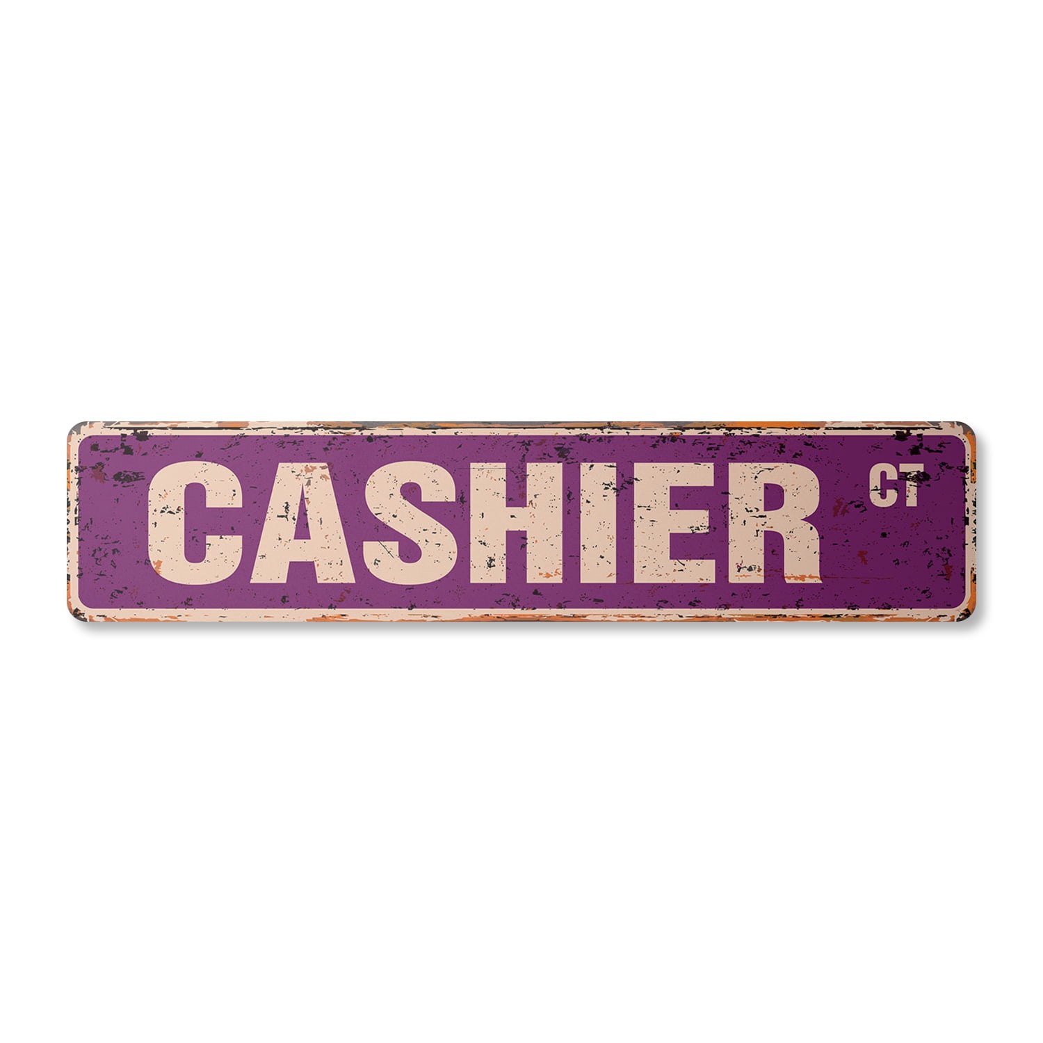 CASHIER Vintage Plastic Street Sign checkout store job cash register ...