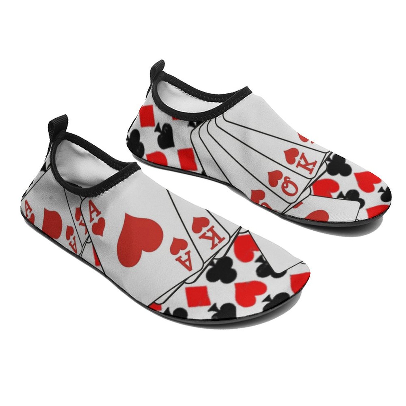 CASINO NIGHTS RED HEARTS FLUSH Water Shoes Beach Slip-on Shoes for Men ...