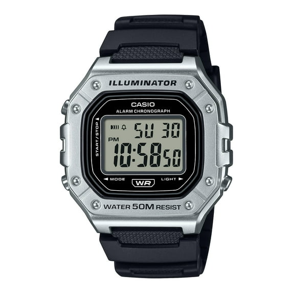 Casio Mens Digital Octagon Wristwatch 7-Yr Battery 50M Wr Led Backlight ...