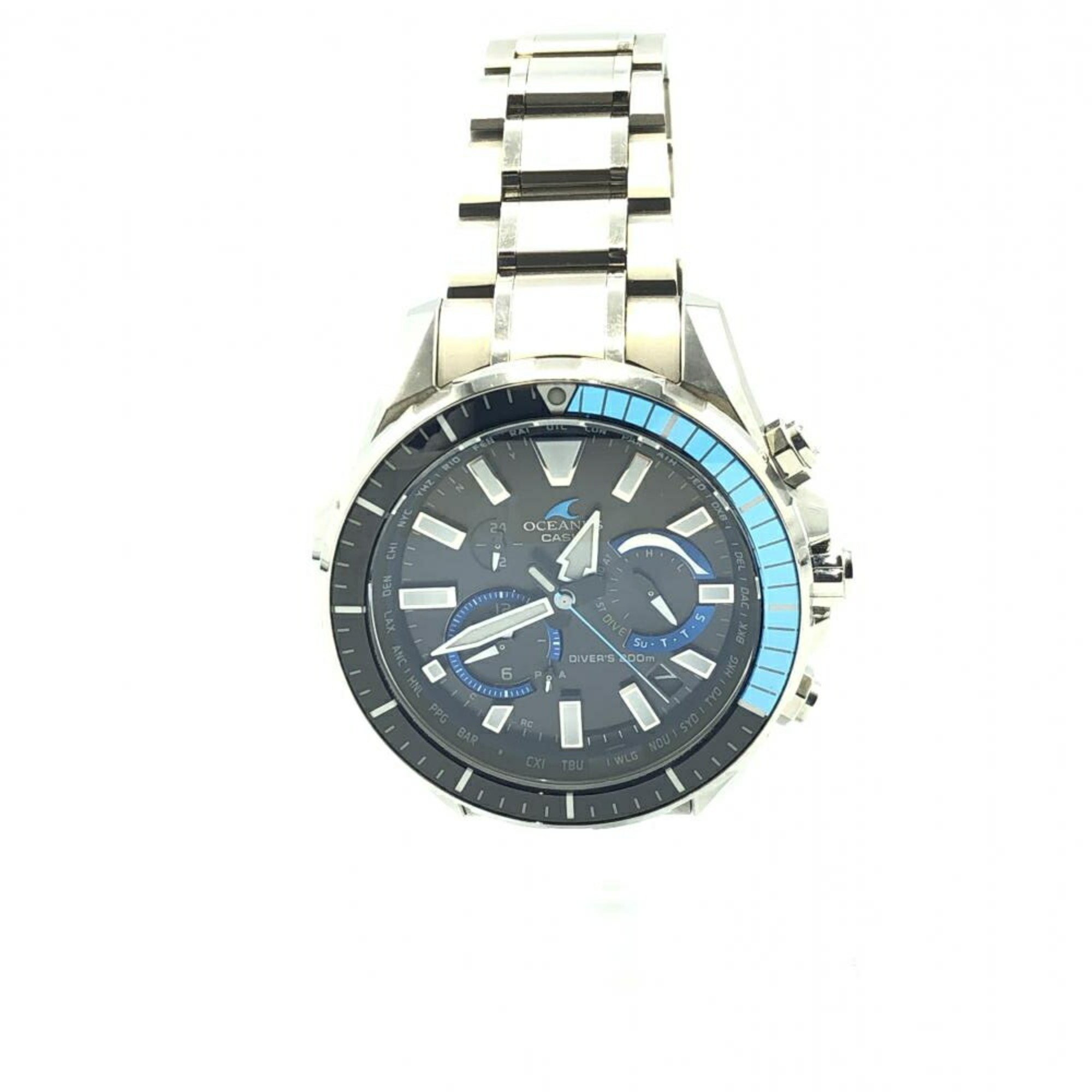 Pre-Owned CASIO OCEANUS CACHALOT Diver's OCW-P2000-1AJF Solar Radio ...