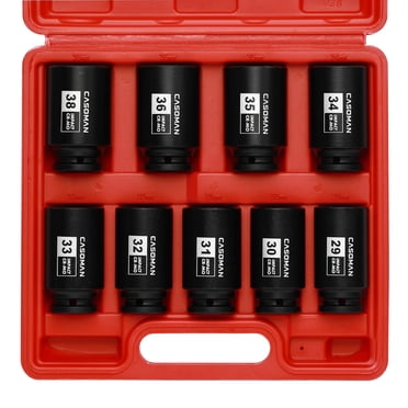 BENTISM 1/2" Drive 26PCS Impact Socket Set, 6-Point Sockets Metric 10 ...