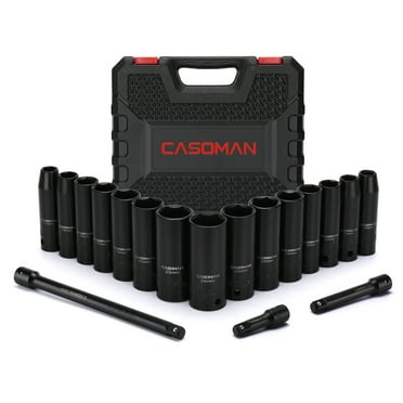 CASOMAN 1/2" Drive Master Socket Set, 36 Pc SAE/Metric, w/ Extension ...
