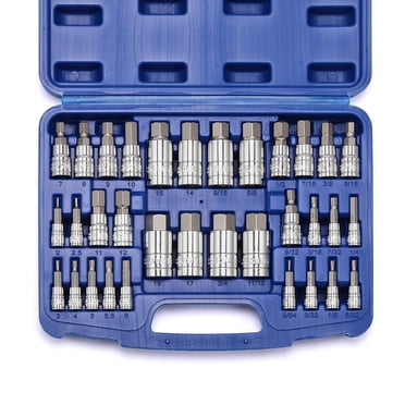 E-Torx Socket Set, 14 Piece Female E-Torx Star Socket Set, 1/4" 3/8" 1/ ...