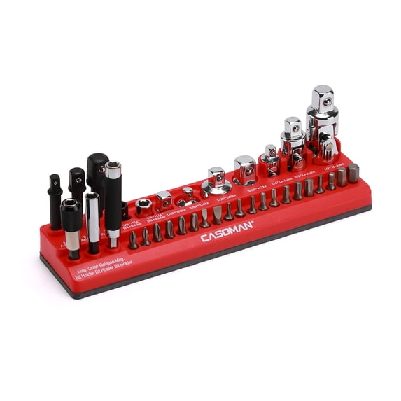 CASOMAN, Magnetic Socket Organizer, 35-Piece, Holds Bits and Adapters ...