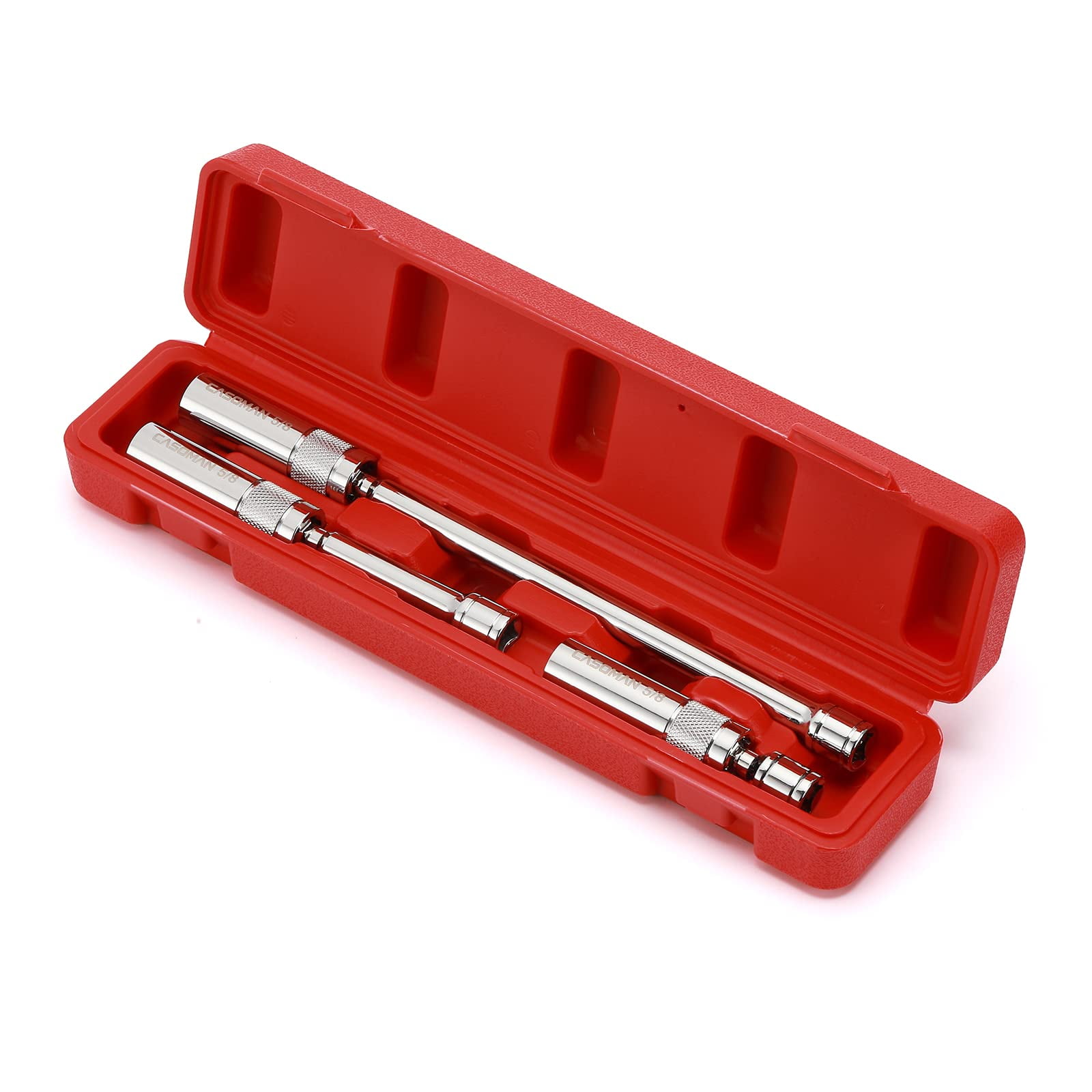 CASOMAN 3PCS 3/8" Dr. Swivel Magnetic Spark Plug Socket Set, 5/8" x 4 ...