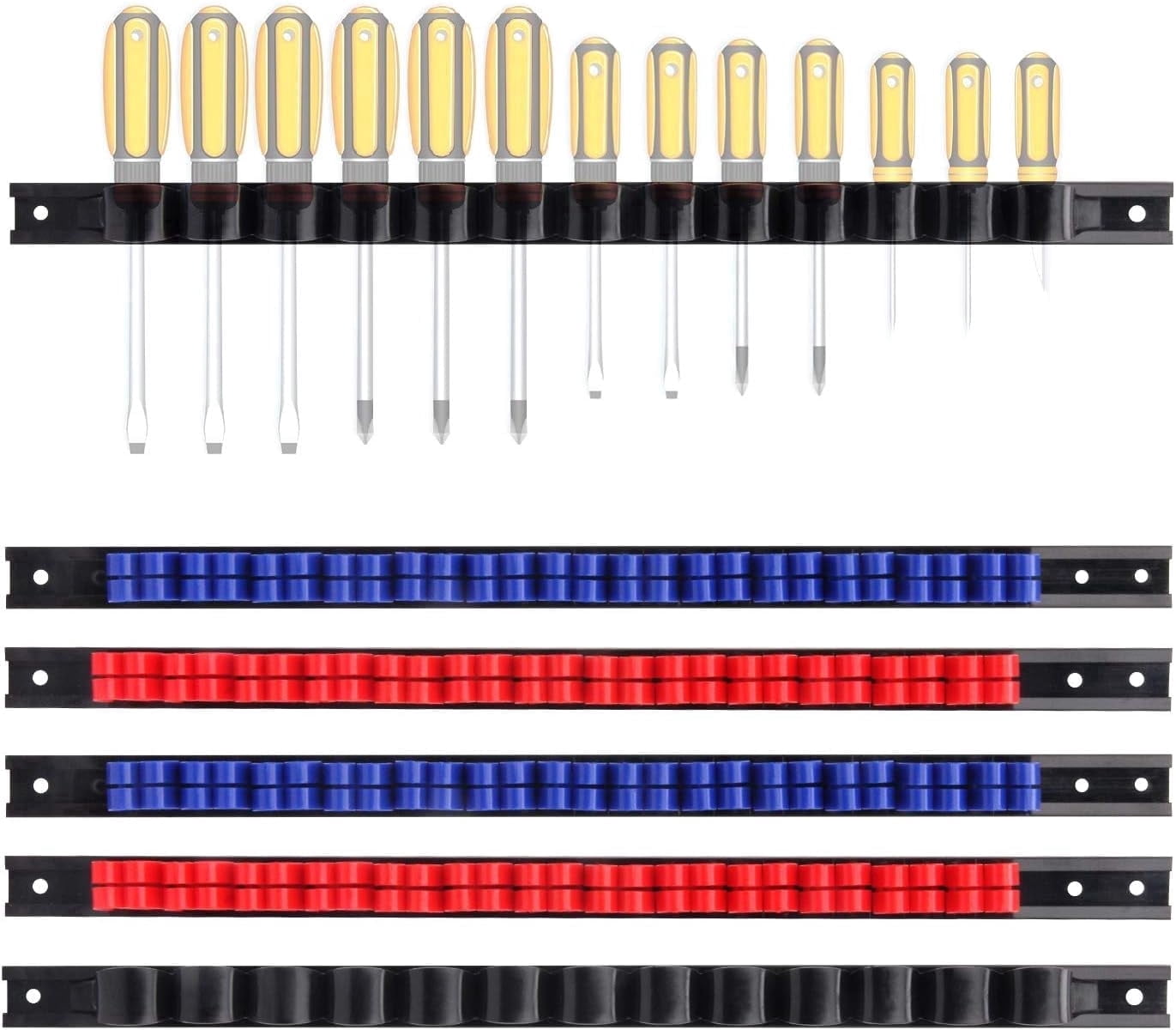 CASOMAN, Screwdriver Organizer and Wrench Organizer, 6 pcs, Wall Mount ...
