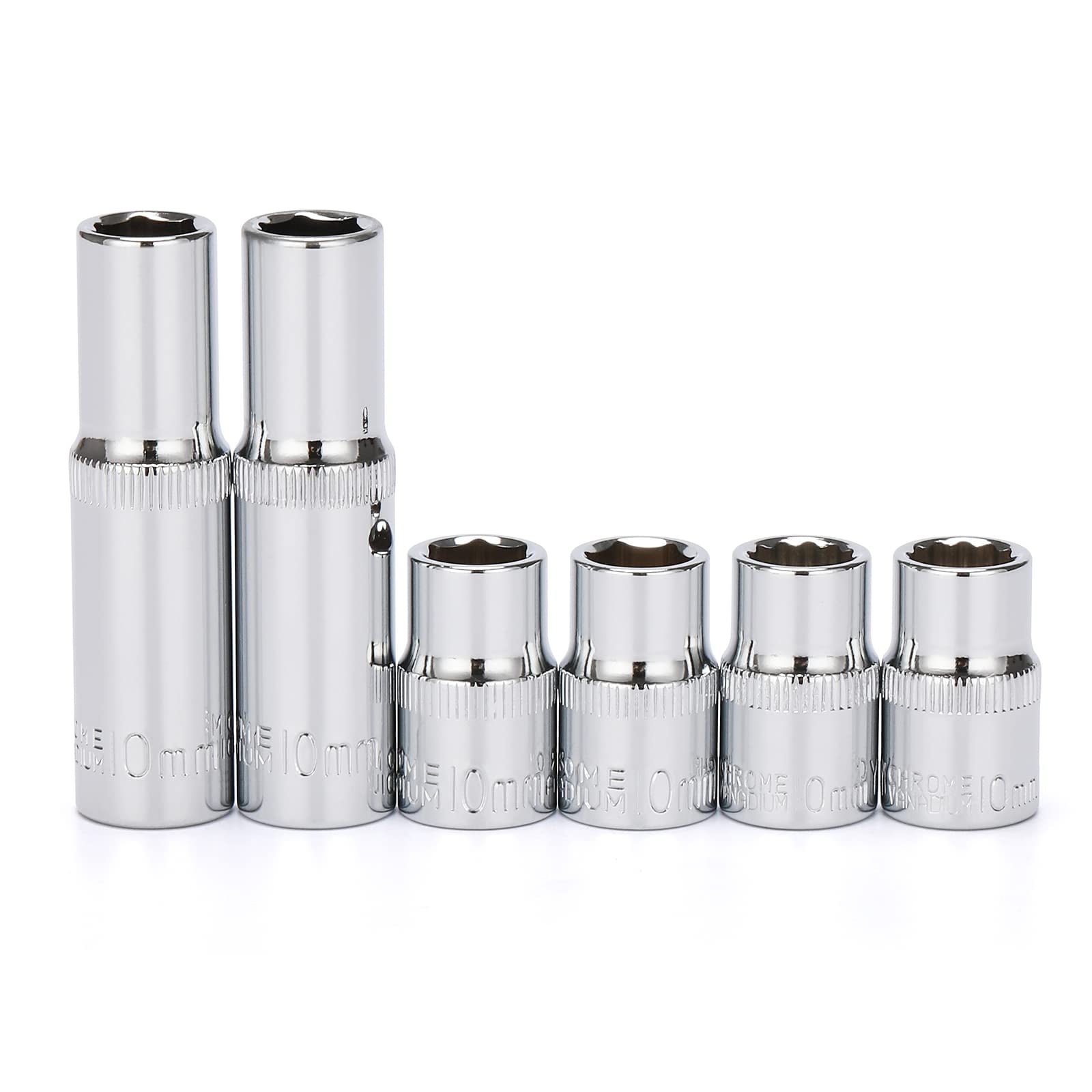 CASOMAN 6pc 3/8'' Drive Impact Socket Set, 10mm, Deep & Shallow, 6 & 12 ...