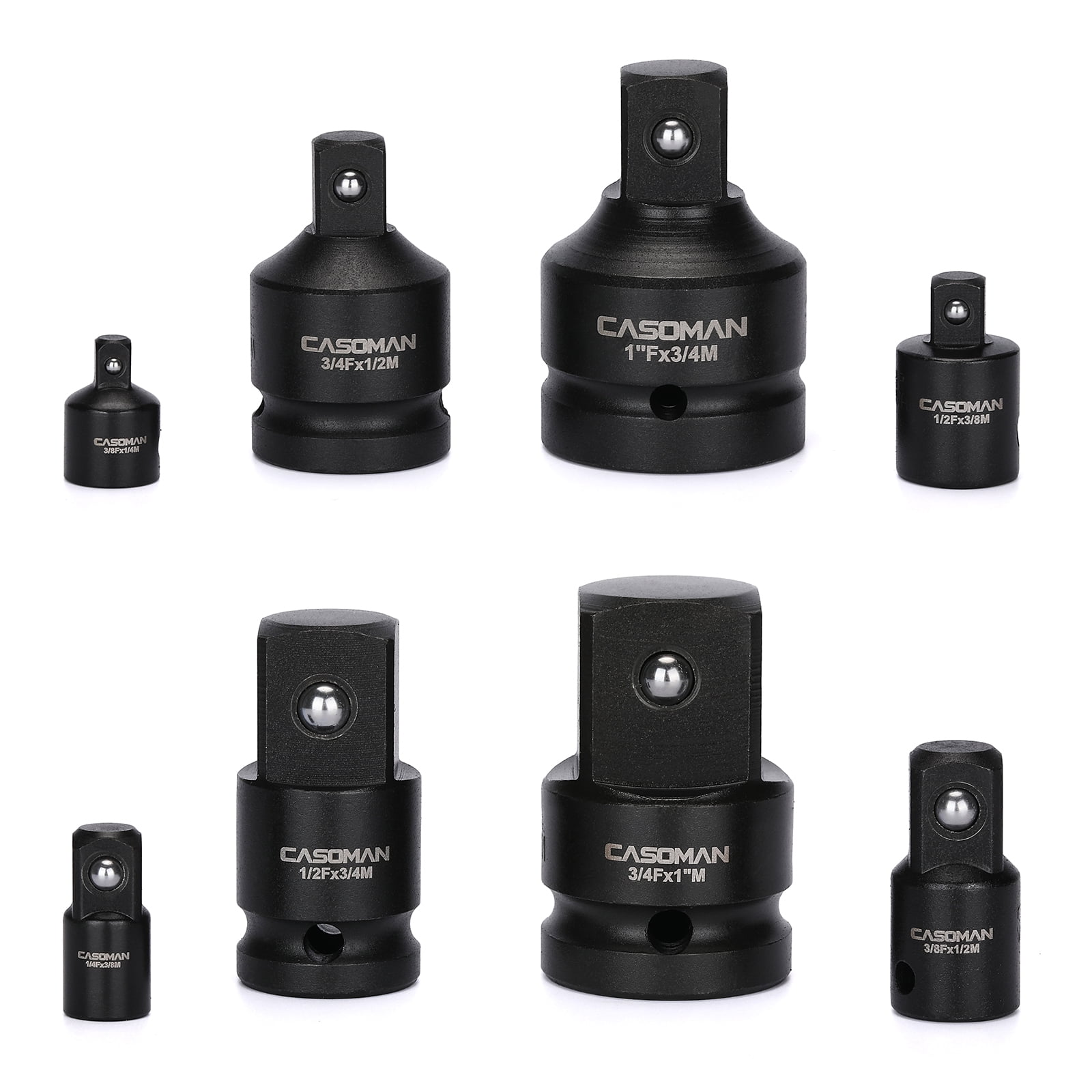 CASOMAN 8-Piece Impact Adapter and Reducer Set, Socket Convertor ...