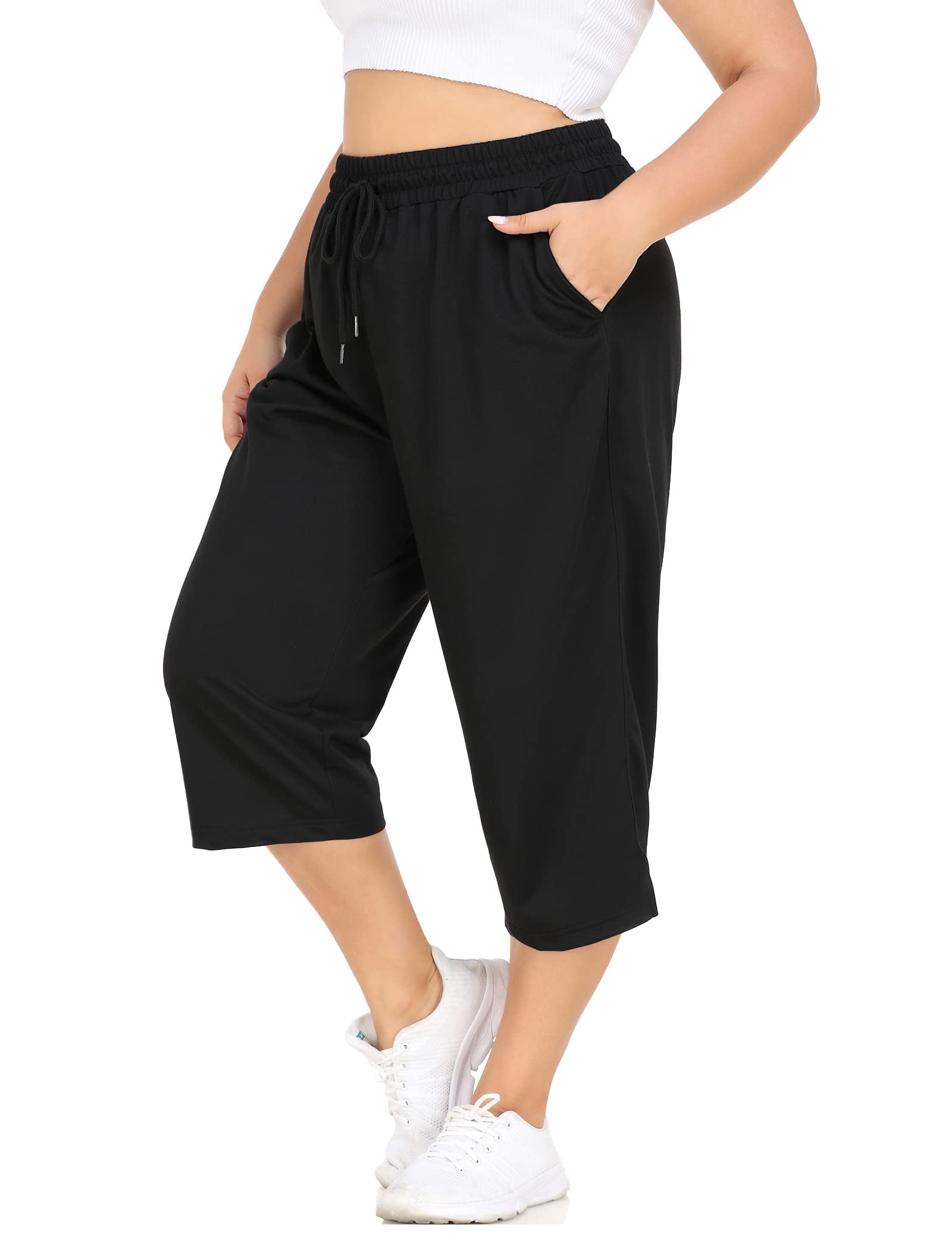 Cassie liz, Plus Size Capris, XL-5XL, Summer Casual Yoga Pants ...