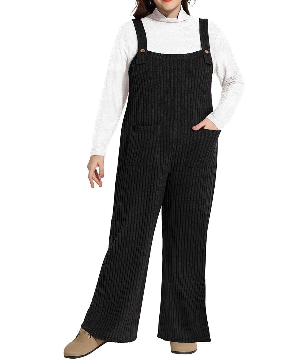 CASSIE LIZ Jumpsuit for Women Plus Size 5X Black Adjustable Strap ...
