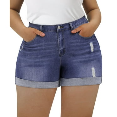 HDE Women's Plus Size Stretch Denim Elastic High Waisted Pull On Jean ...