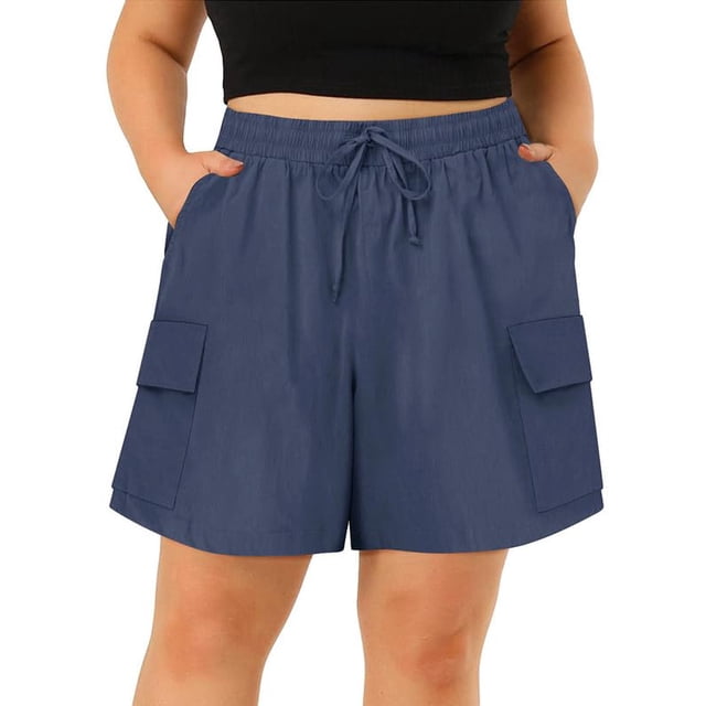 CASSIE LIZ Plus Size lightweight Shorts For Women 2X Casual Drawstring ...