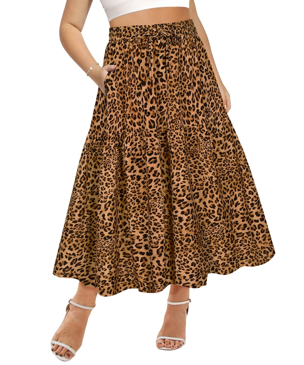 CASSIE LIZ Skirt for Women 2X Maxi Long Plus Size Pleated Boho Summer ...