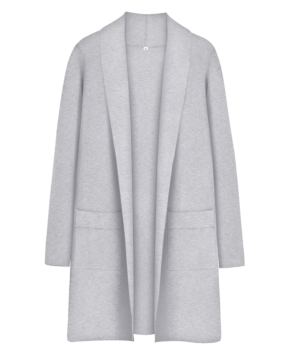 CASSIE LIZ Women's Plus Size Open Front Cardigan Sweaters V Neck Grey Knitted Oversized 2x ...