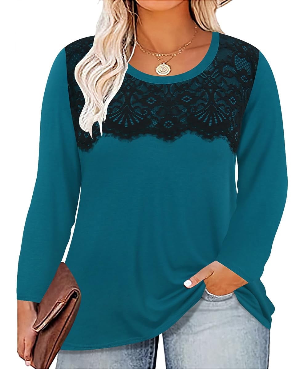 CASSIE LIZ Womens Plus Size Tops 2X Long Sleeve Shirts Fall Crew Neck ...