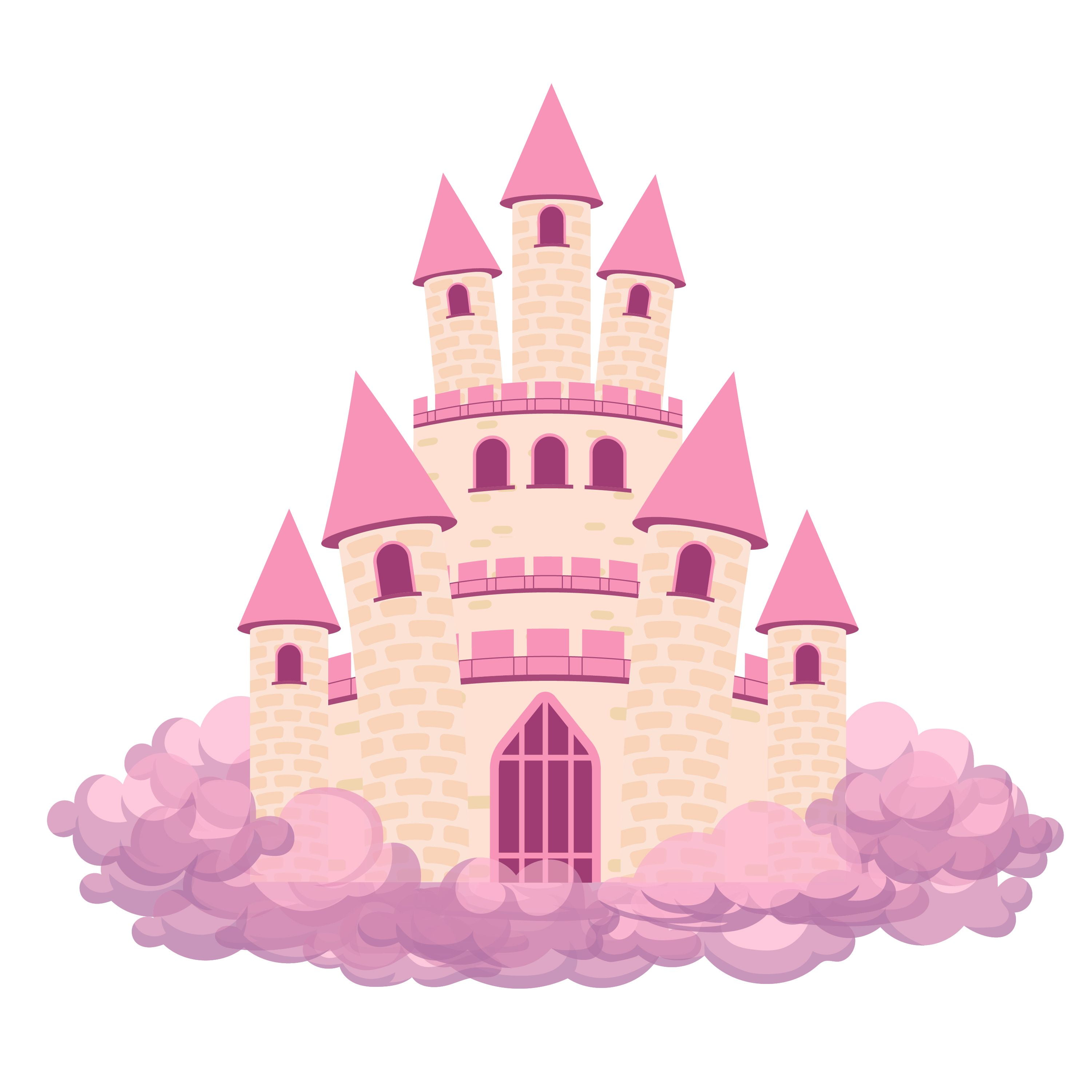 CASTLE - Vinyl Multicolored Floating In Clouds Medieval Fortress Decal ...