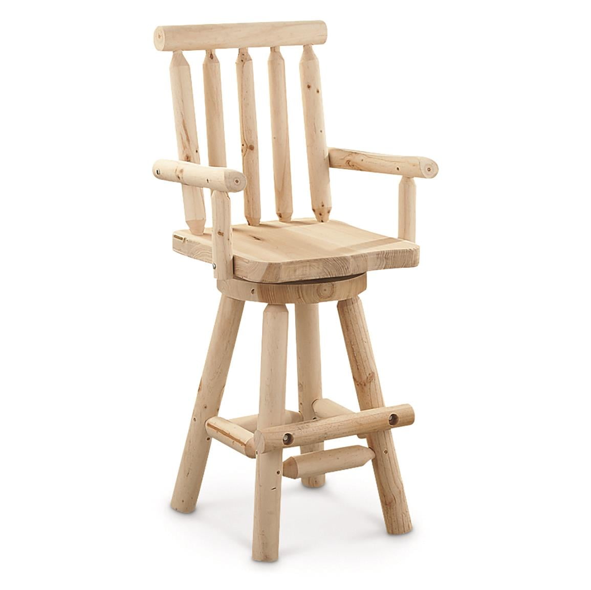CASTLECREEK 29" Oversized Log Swivel Bar Stool, 400-lb. Capacity ...