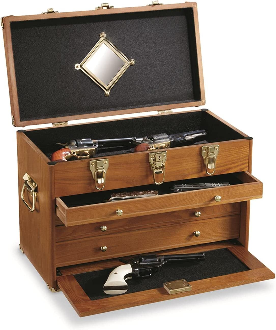 CASTLECREEK 4-Drawer Collector's Chest, Wooden Desk Storage Box ...