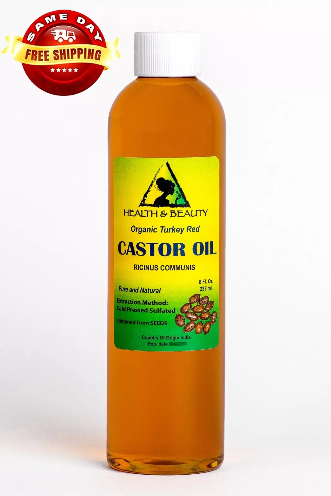 CASTOR OIL TURKEY RED ORGANIC COLD PRESSED HEXANE FREE PURE 8 OZ ...