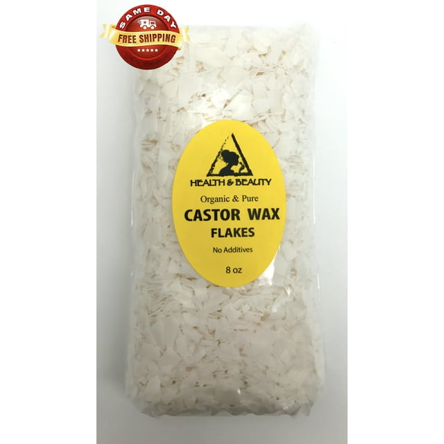 CASTOR WAX FLAKES ORGANIC VEGAN PASTILLES BEADS PREMIUM NATURAL 100% ...