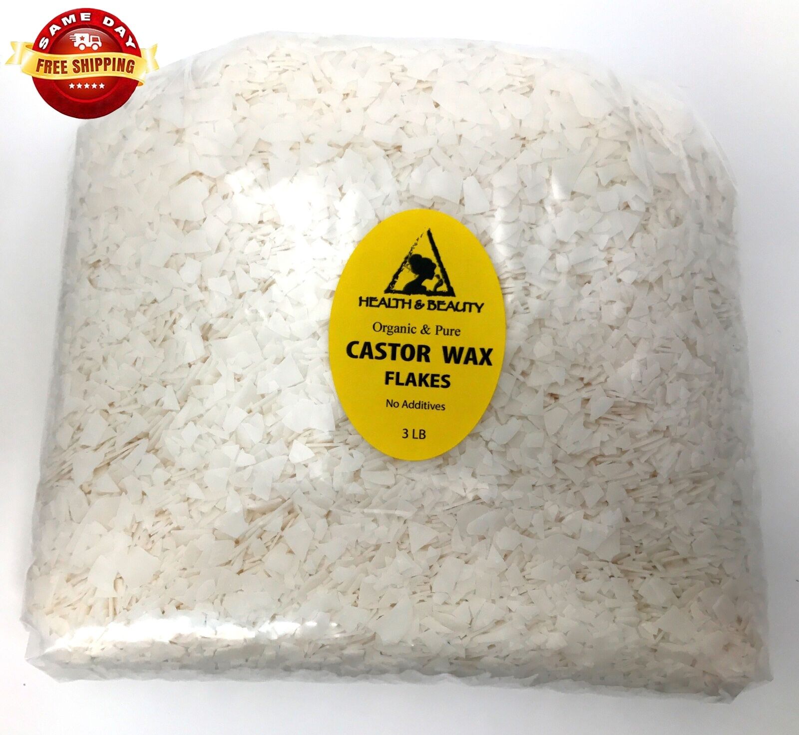 CASTOR WAX FLAKES ORGANIC VEGAN PASTILLES BEADS PREMIUM NATURAL PURE 48 ...