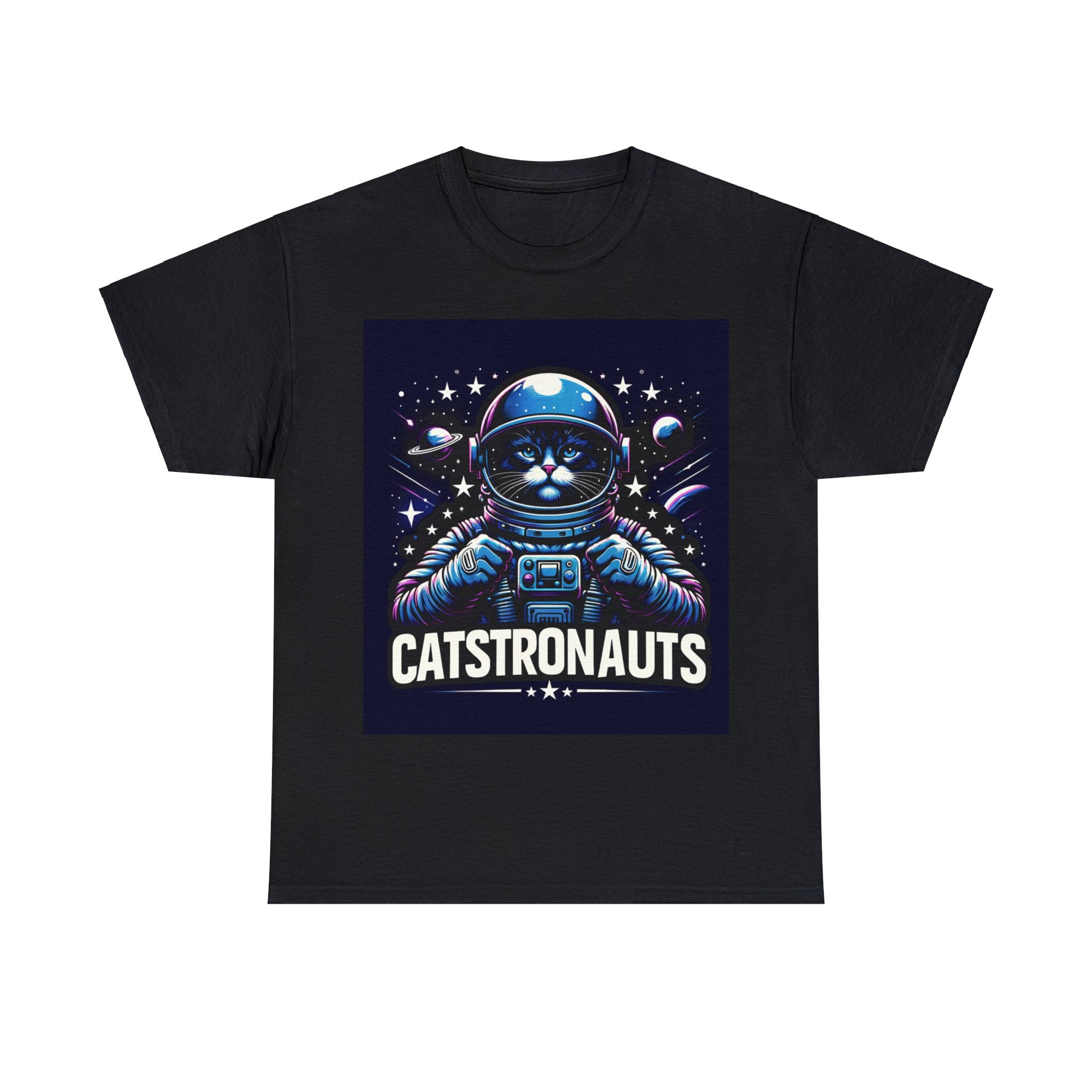 CASTRONAUTS! CATS in space! Cute cat astronaut graphic tee! - Walmart.com