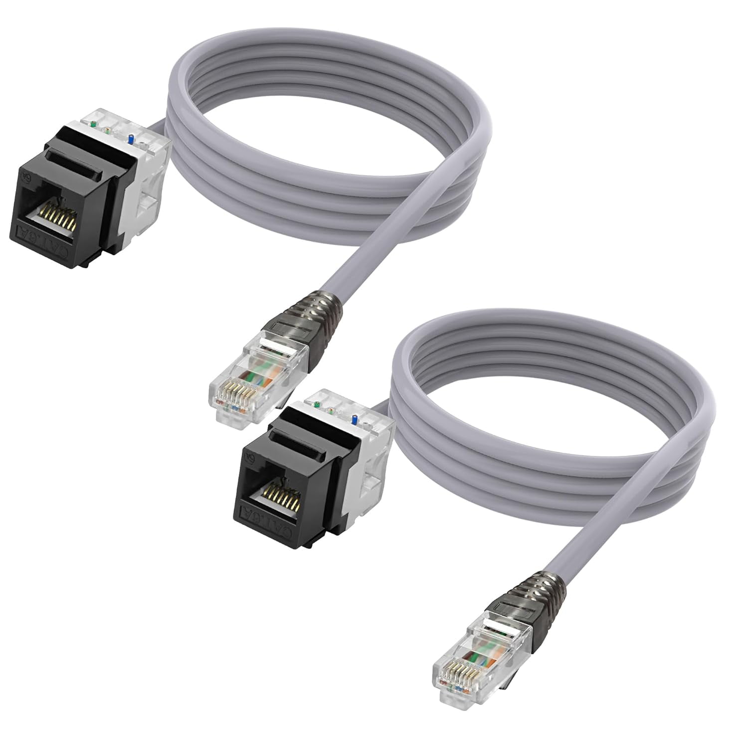 CAT 6A Keystone Ethernet Extension Cable RJ45 8P8C Keystone Female to ...