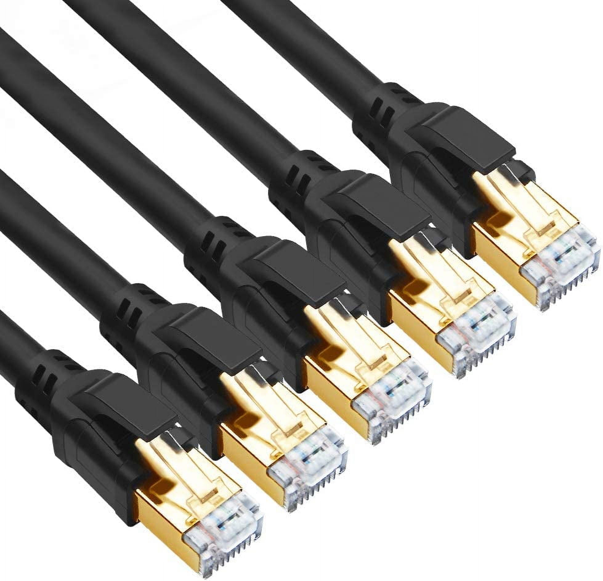 CAT 8 Ethernet Cable 6ft (5 Pack) Ultra High Speed 40Gbps 2000MHz SFTP ...