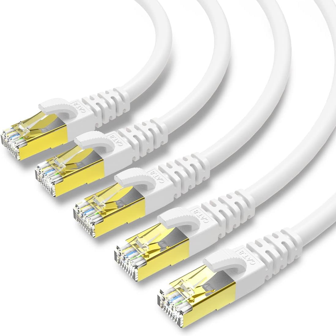 CAT 8 Ethernet Cable SFTP Internet Network Patch Cord, Heavy Duty High ...