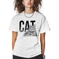 CAT Black T Shirts for Women Short Sleeve Cotton Crewneck T-Shirt White ...