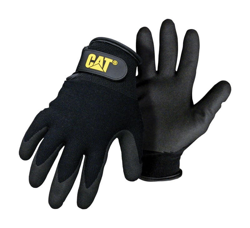 CAT CAT017414L Nylon Coated String Knit Gloves, Black, Large - Walmart.com