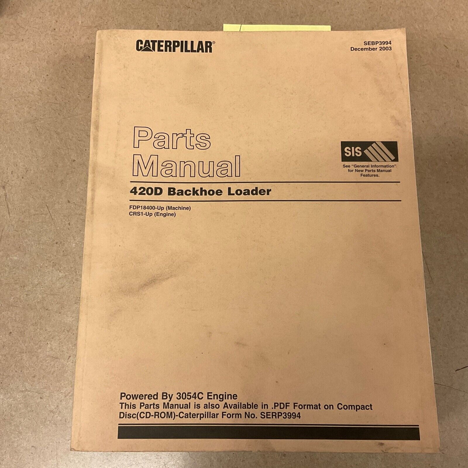 CAT Caterpillar 420D PARTS MANUAL BOOK LIST TRACTOR BACKHOE LOADER #FDP18400-UP - Walmart.com