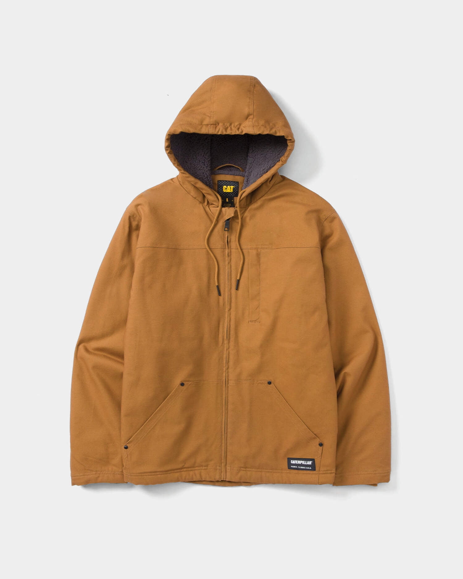 Caterpillar Men's Hooded Sherpa Lined Outerwear Jacket - Walmart.com