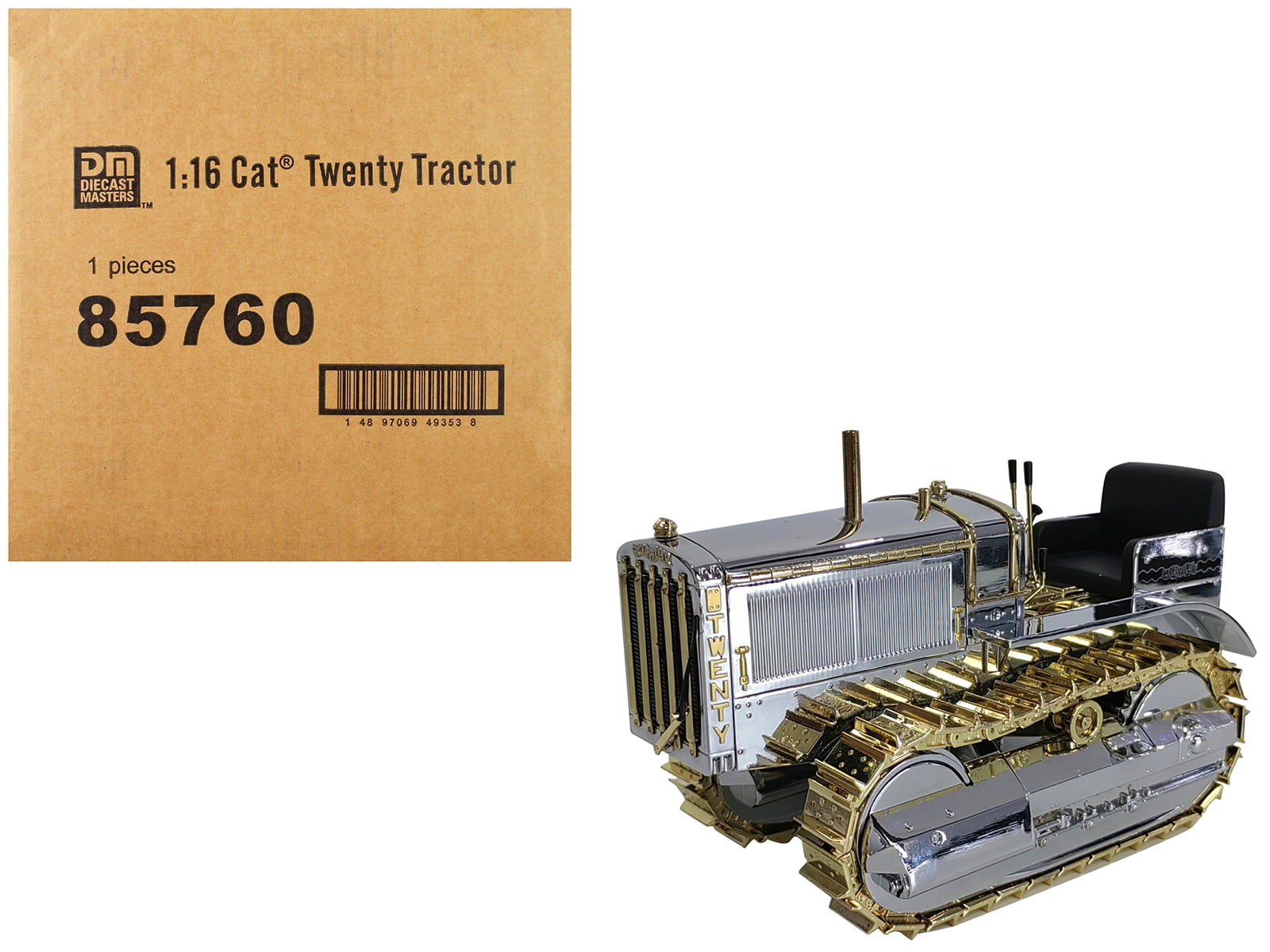 CAT Caterpillar Twenty Tractor "100th Anniversary" Chrome and Gold ...