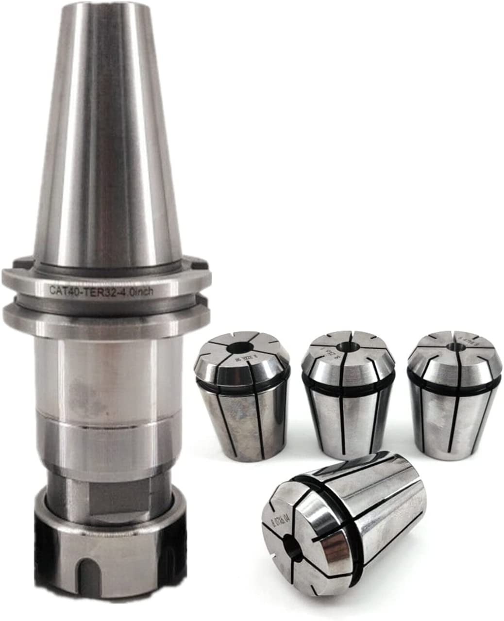 CAT40 ER32 Precision Collet Chuck Floating Tap Tapping Holder Assembly with 4pcs Tap Collets for ...