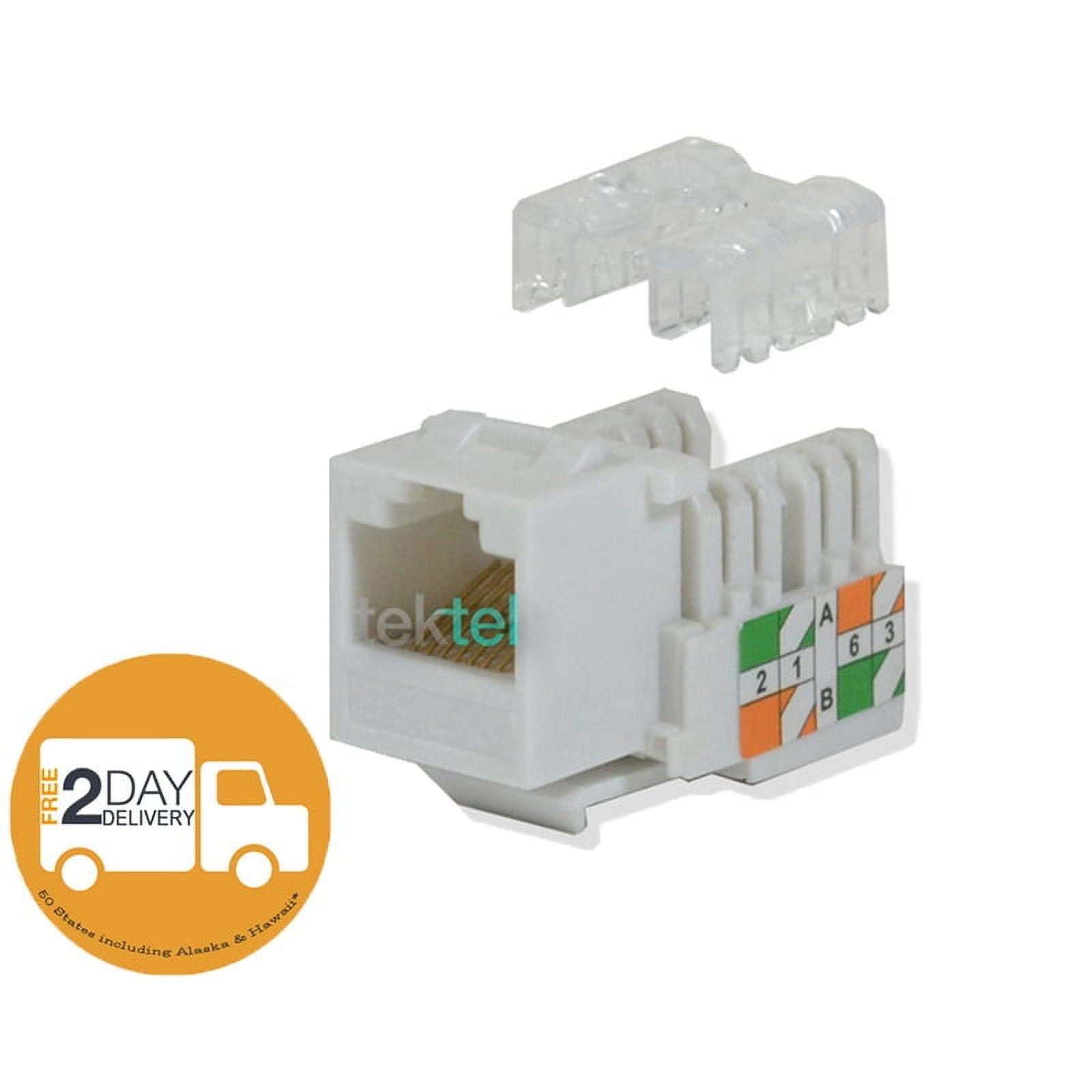 CAT5E White Network Ethernet 110 Punchdown 8P8C Keystone Jack (100/pack ...