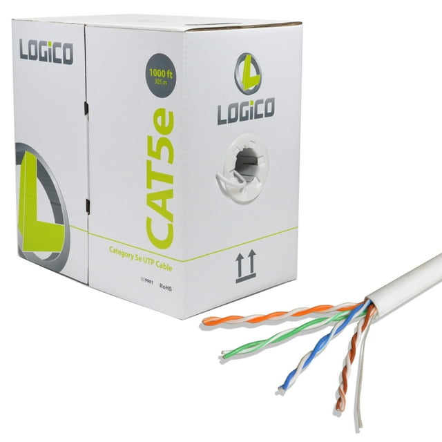 CAT5e 1000FT UTP Cable Solid 24AWG Network Ethernet LAN Bulk Wire RJ45 ...