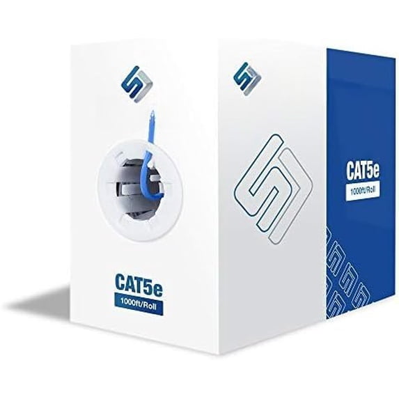 CAT5e Ethernet 1000ft - 24AWG Solid CCA UTP Unshielded 5e, Lan Network ...