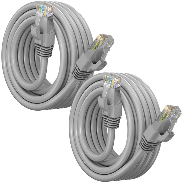 Maximm Cat6 Ethernet Cable 2-Pack 15 ft – CCA LAN Network Patch Cords ...