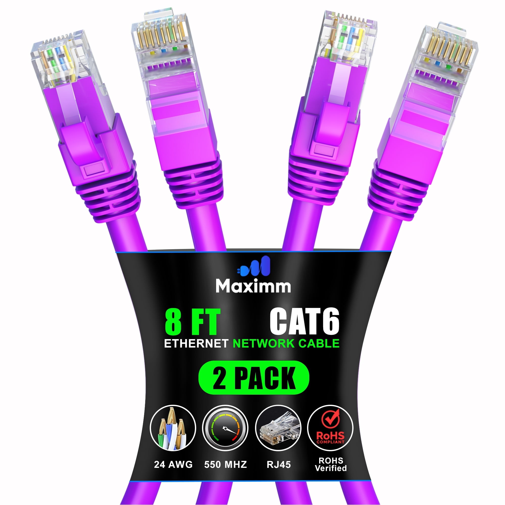 CAT6 Ethernet Cable 8ft High Speed Internet Network LAN Patch Cable ...