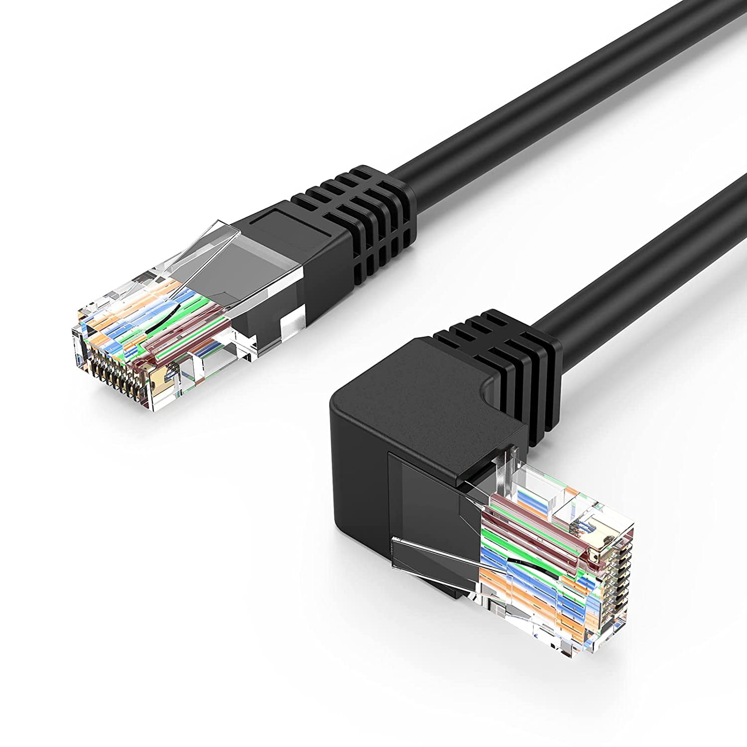 CAT6 Ethernet Patch Cable RJ45 LAN Cable Gigabit Network Cord 90 Degree ...
