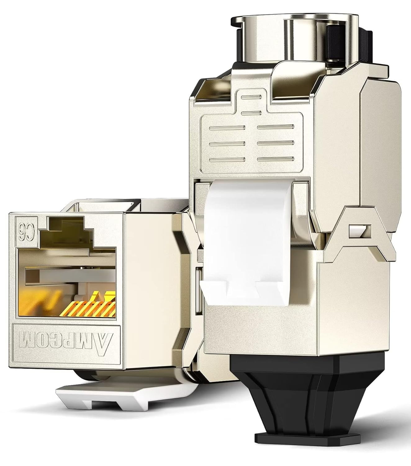 CAT6 Keystone Jack Ratchet Zip-tie Design, 10Gbps 600Mhz Shielded Zinc ...