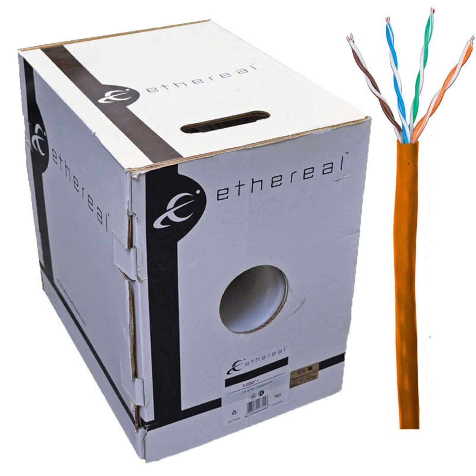 CAT6 Orange 23/4 Pair Unshielded Bare Copper 1000ft 550MHz 23 AWG ...