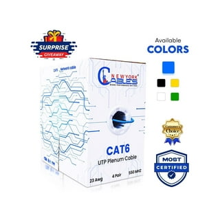 550MHZ CAT6 BLUE PLENUM CABLE 1000ft Bulk, [Fluke Passed] 23AWG 4Pair ...