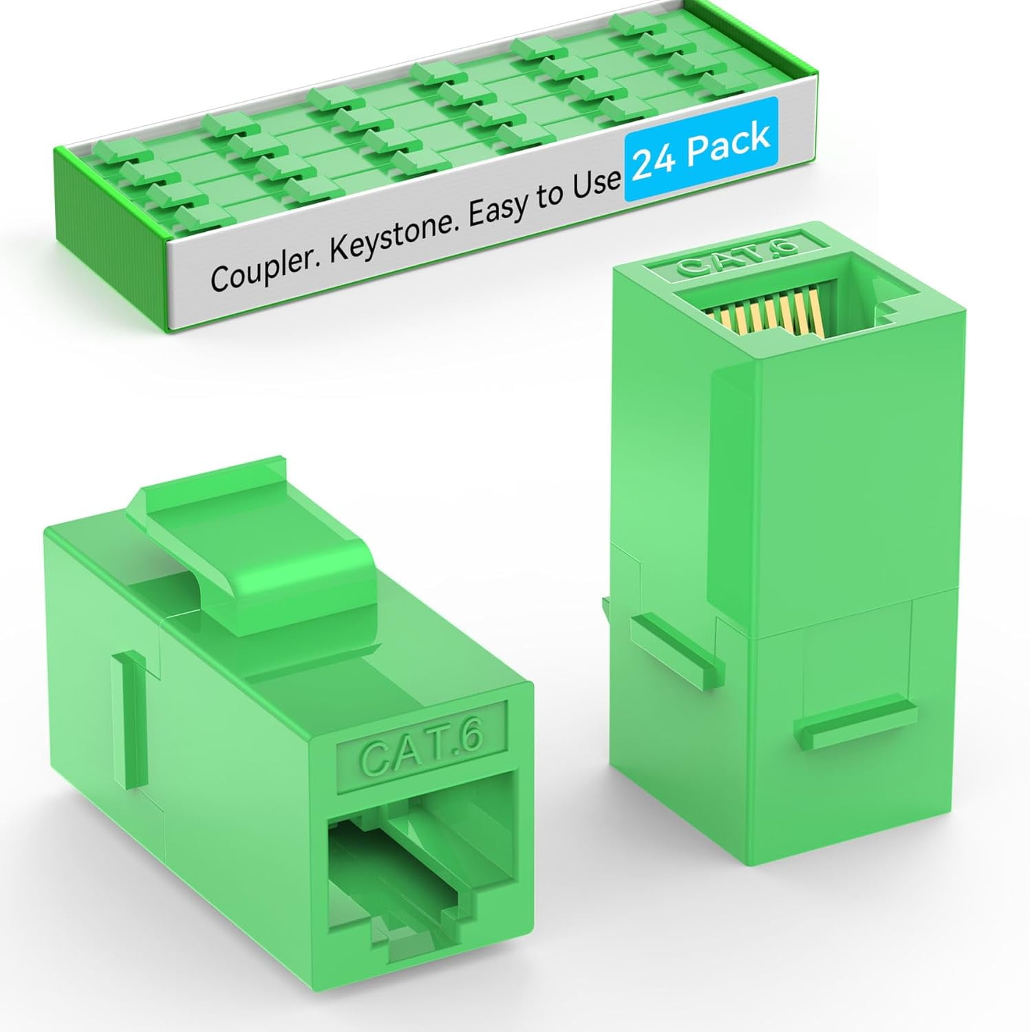 CAT6 RJ45 Keystone Coupler (24 Pack), Cat6 Keystone Jack Female to ...