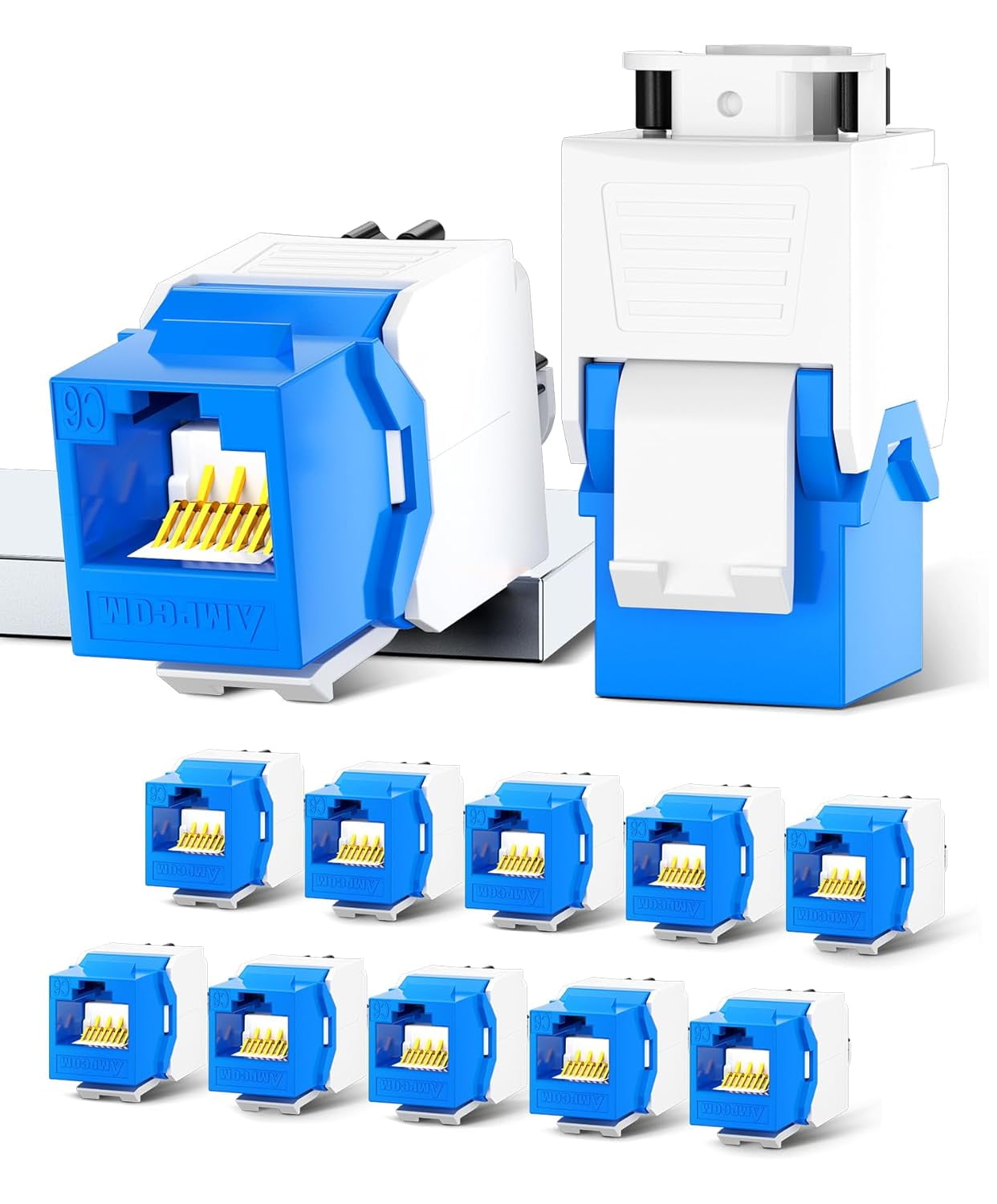 CAT6 RJ45 Keystone Jack - Reusable UTP Ethernet Wall Jack with ...