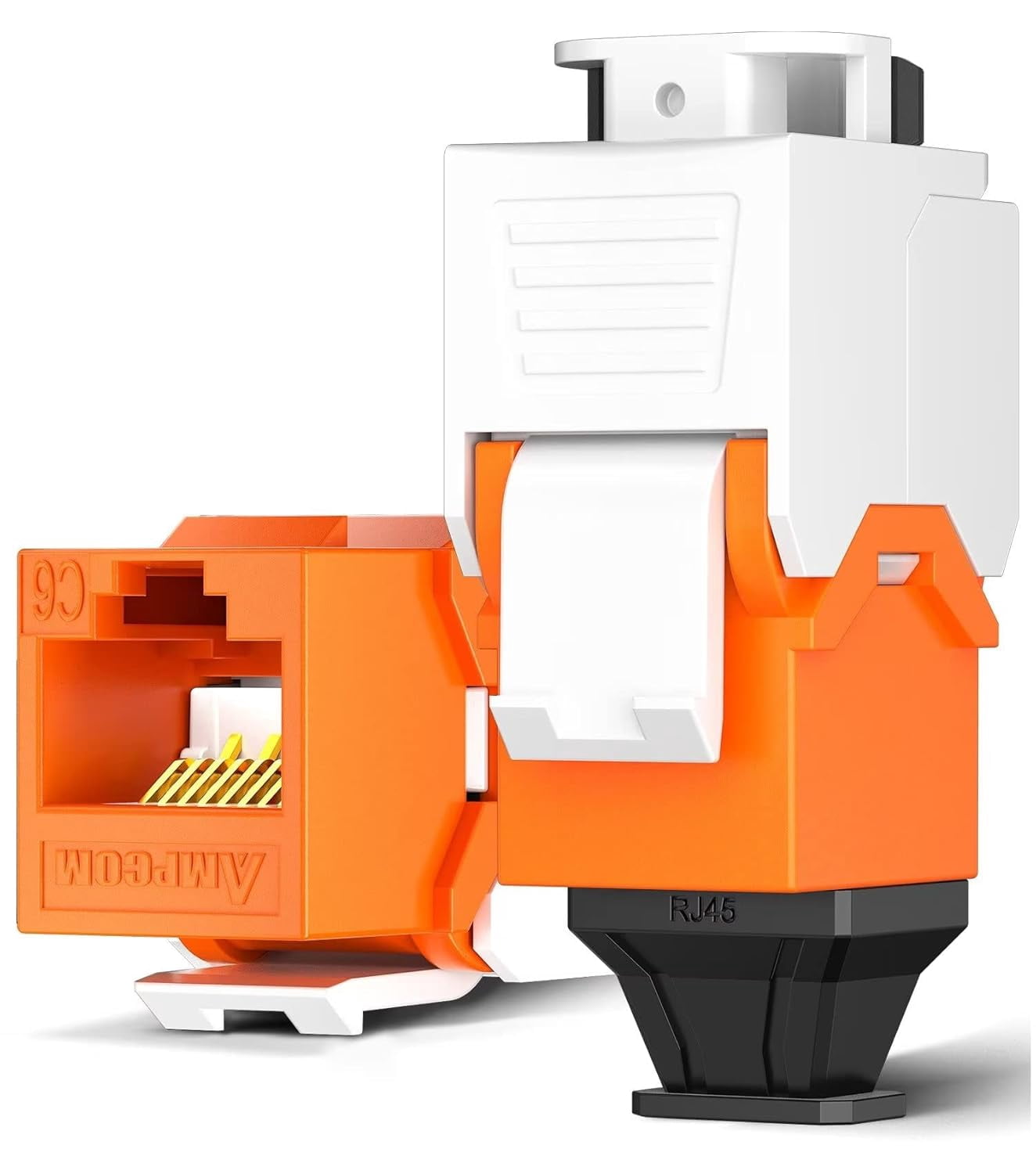 CAT6 RJ45 Keystone Jack - Reusable UTP Ethernet Wall Jack with ...